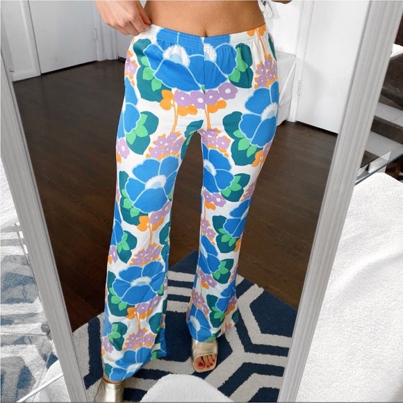 Zara | Pants & Jumpsuits | Zara Floral Retro 6s 70s Flower Power Pants ...